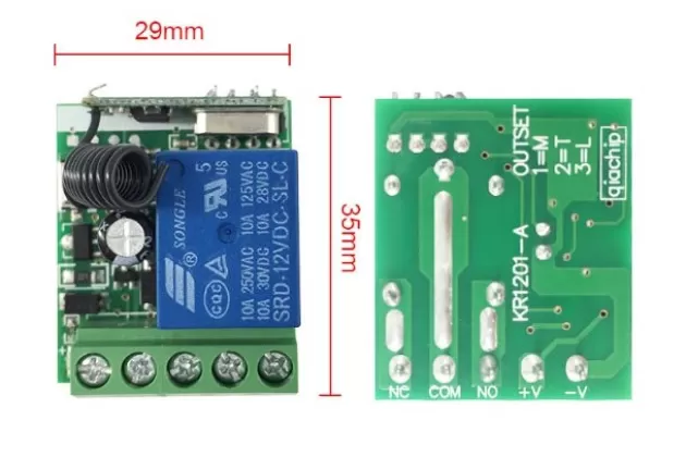 Module RF 433Mhz Học Lệnh Relay 1 kênh 12V Chưa Bao Gồm Remote